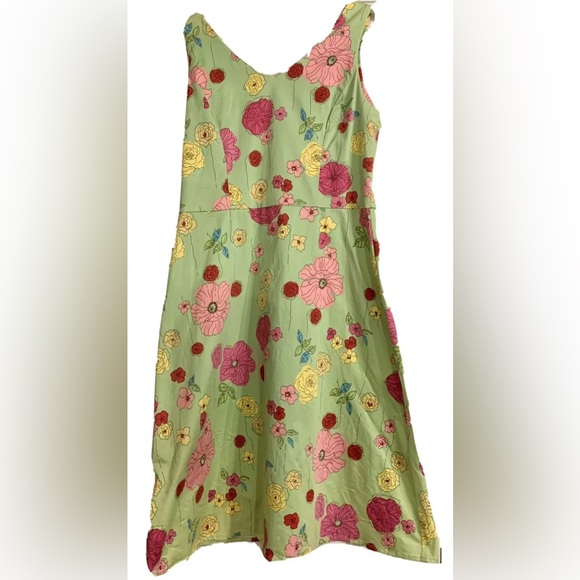 Chadwicks | Dresses | Chadwicks Dress Womens 4 Green Floral Sleeveless ...